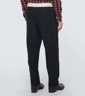 WALES BONNER Silk-trimmed Wool Pants