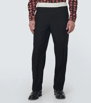 WALES BONNER Silk-trimmed Wool Pants