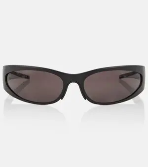 Balenciaga Reverse Xpander Oval Sunglasses - Black