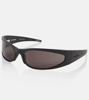 Balenciaga Reverse Xpander Oval Sunglasses - Black