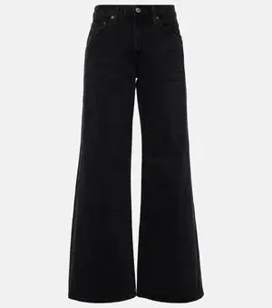 AGOLDE Clara Low-rise Wide-leg Jeans - Black