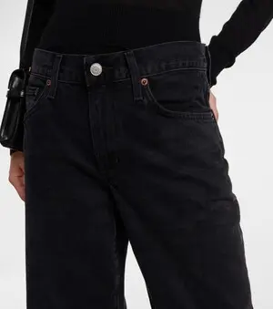 AGOLDE Clara Low-rise Wide-leg Jeans - Black