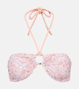 Heidi Klein Muskmelon Bay Paisley Bandeau Bikini Top - Multicoloured