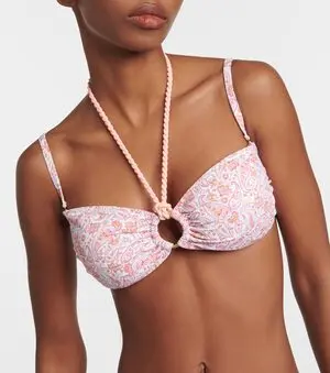 Heidi Klein Muskmelon Bay Paisley Bandeau Bikini Top