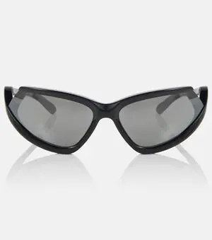Balenciaga Side Xpander Oval Sunglasses - Black