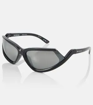 Balenciaga Side Xpander Oval Sunglasses - Black