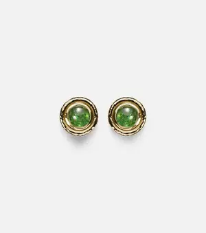 OCTAVIA ELIZABETH Palm 18kt Gold Earrings With Tsavorites - Green
