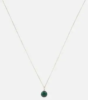 Mateo 14kt Gold Necklace With Malachite And Diamond - Green