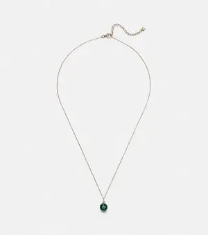 Mateo 14kt Gold Necklace With Malachite And Diamond - Green