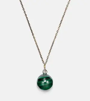 Mateo 14kt Yellow Gold Malachite And Diamond Pendant Necklace