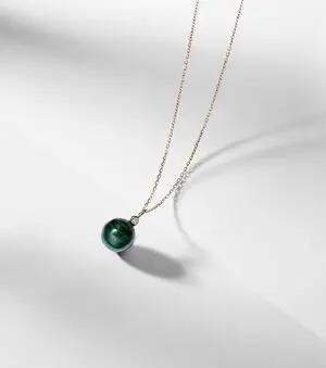 Mateo 14kt Yellow Gold Malachite And Diamond Pendant Necklace