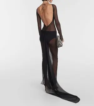 LAQUAN SMITH Sheer Mesh Gown