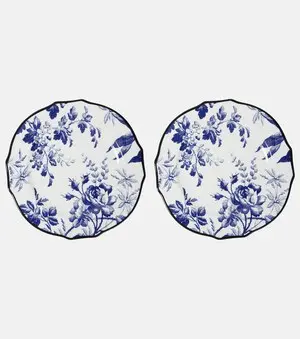 Gucci Herbarium Set Of 2 Dessert Plates - Blue