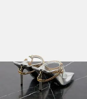 JIMMY CHOO X Jean Paul Gaultier Embellished Leather Slingback Pumps