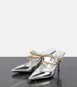 JIMMY CHOO X Jean Paul Gaultier Embellished Leather Slingback Pumps