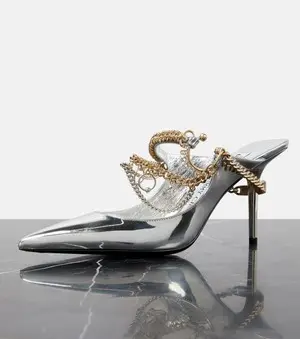 JIMMY CHOO X Jean Paul Gaultier Embellished Leather Slingback Pumps