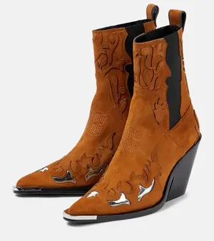 Rabanne Suede Ankle Boots