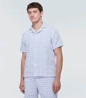 Orlebar Brown Howell Cotton Terry Bowling Shirt - Blue