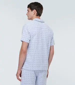 Orlebar Brown Howell Cotton Terry Bowling Shirt - Blue