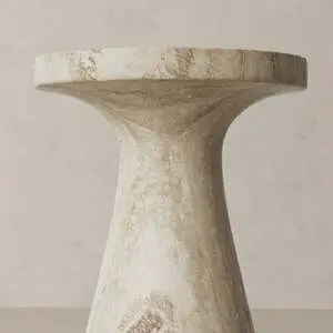 BR Home Alta Travertine Cylinder Side Table