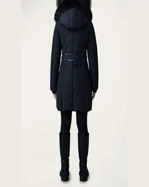 Mackage Kay Layered Parka Coat With Shearling Trim