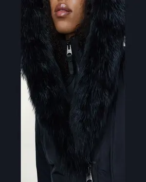 Mackage Kay Layered Parka Coat With Shearling Trim