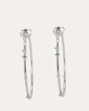MATTIA CIELO 18k Diamond Hoop Earrings - White Gold