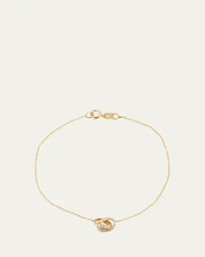 Lizzie Mandler 18k Micro Crescent Link Bracelet With Diamond Pave - Gold