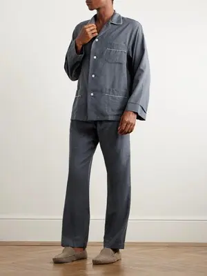Thom Sweeney Cotton-twill Pyjama Set
