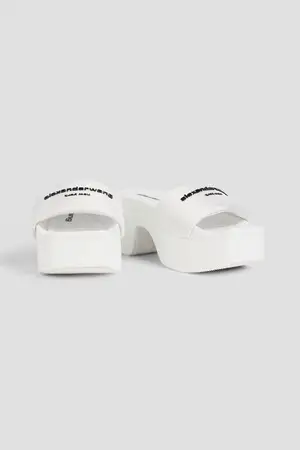 Alexander Wang Canvas Platform Mules - White