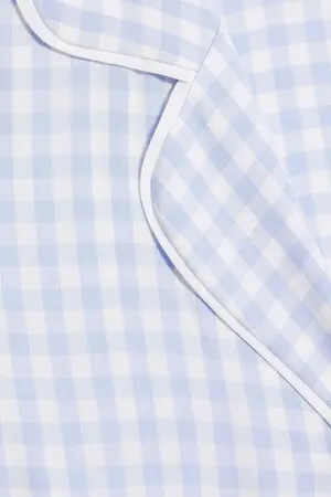 Sleeper Party Checked Featherembellished Twill Pajama Set
