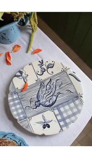 VAISSELLE Bon Appetit Large Platter In Navy