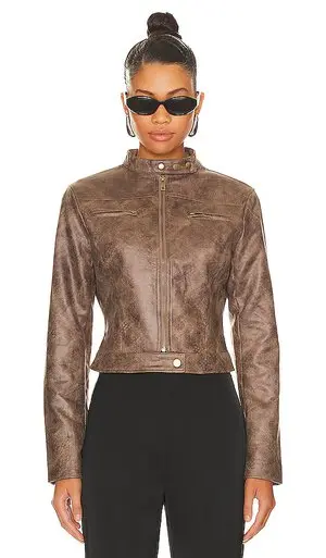 Lioness Bella Moto Jacket - Chocolate