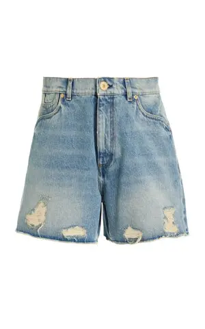 Balmain Raw Edge Denim Shorts