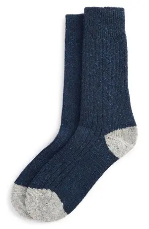 Barbour Houghton Wool Blend Boot Socks - Navy/grey