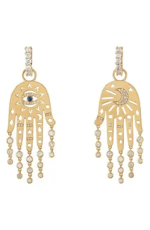 EDEN PRESLEY Divine Intervention Diamond Drop Earrings - White Diamond