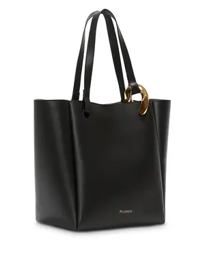 JW Anderson Corner Chain Leather Tote - Black