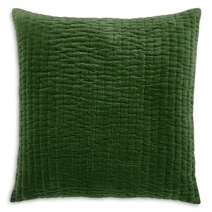 JOHN ROBSHAW Velvet Quilted Euro Sham - Moss