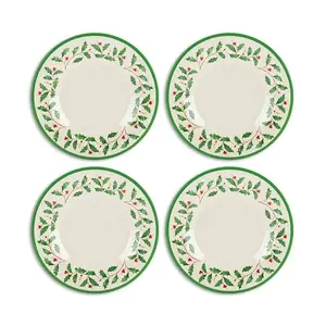LENOX Holiday 4 Piece Melamine Accent Plate Set - Red/green