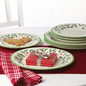 LENOX Holiday 4 Piece Melamine Accent Plate Set