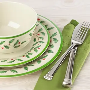 LENOX Holiday 4 Piece Melamine Dinner Plate Set