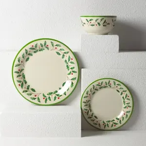 LENOX Holiday 4 Piece Melamine Dinner Plate Set