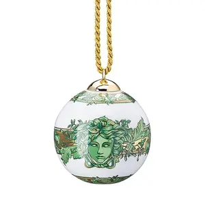 Versace Medusa Garland Globe Ornament - Red/green