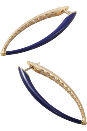 Melissa Kaye - Melissa Kaye Cristina Large Diamond And Enamel Earrings