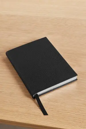 Smythson Soho Ludlow Textured-leather Notebook - Black
