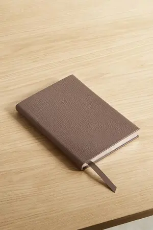 Smythson Soho Ludlow Textured-leather Notebook Brown