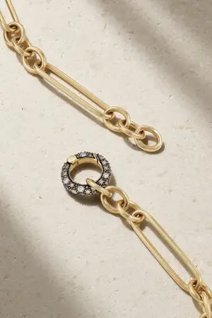 LUCY DELIUS Trombone Rhodium-plated Diamond Necklace