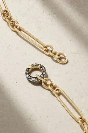 LUCY DELIUS Trombone Rhodium-plated Diamond Necklace