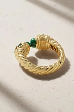 David Yurman Renaissance 18-karat Malachite And Diopside Ring