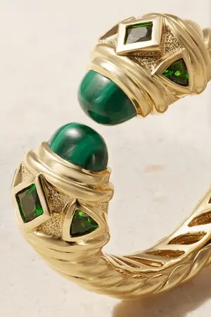 David Yurman Renaissance 18-karat Malachite And Diopside Ring